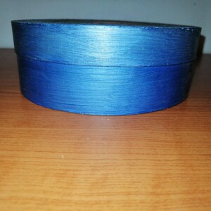 Vintage Blue Wooden Cheese Box Hand Painted Round Wood Cheese Box ...