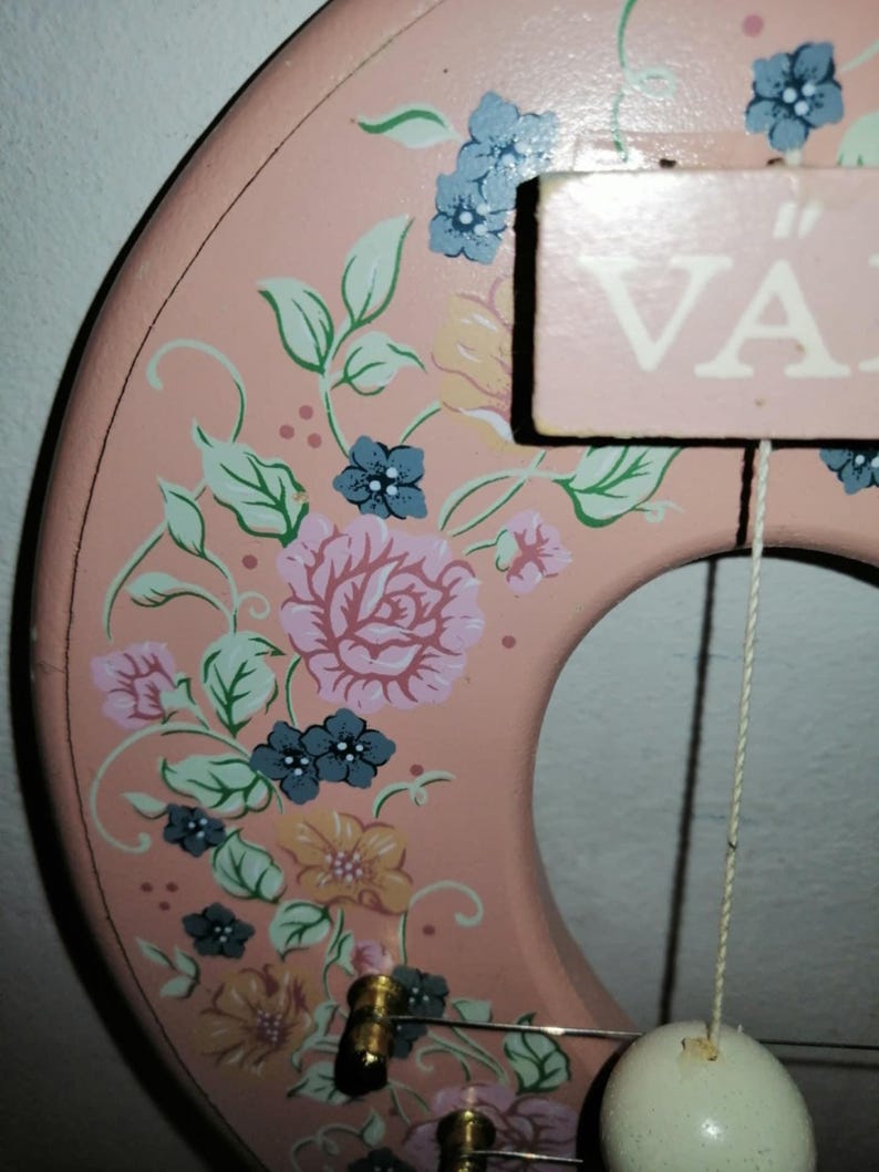 Vintage Wooden Pink String Door Harp Scandinavian Entryway 3 String ...