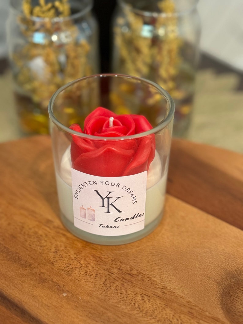 Rose Candle 10 Oz- Decor Candle-gift Candle - Etsy