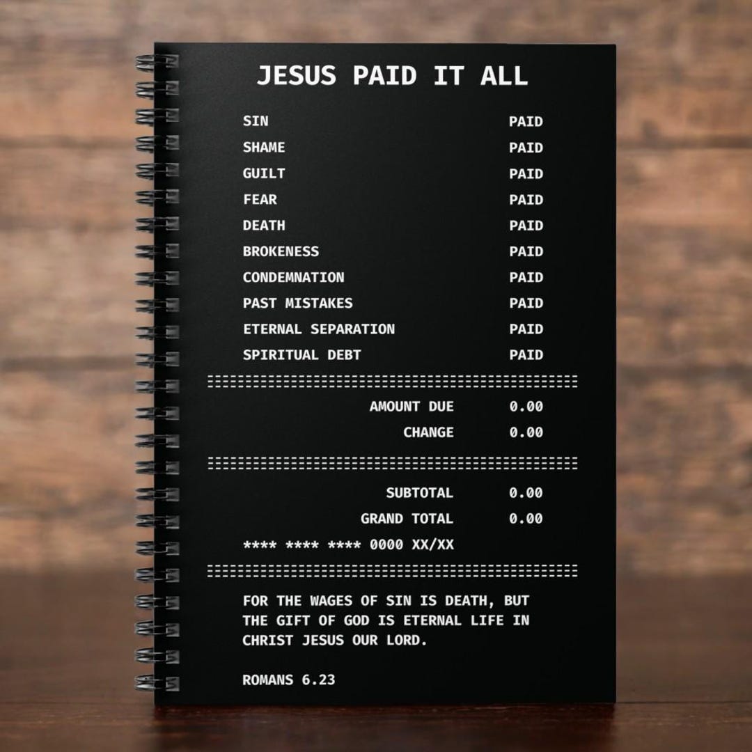 Jesus Paid It All Notebook Trendy Faith Notebook for Her Jesus Notebook ...