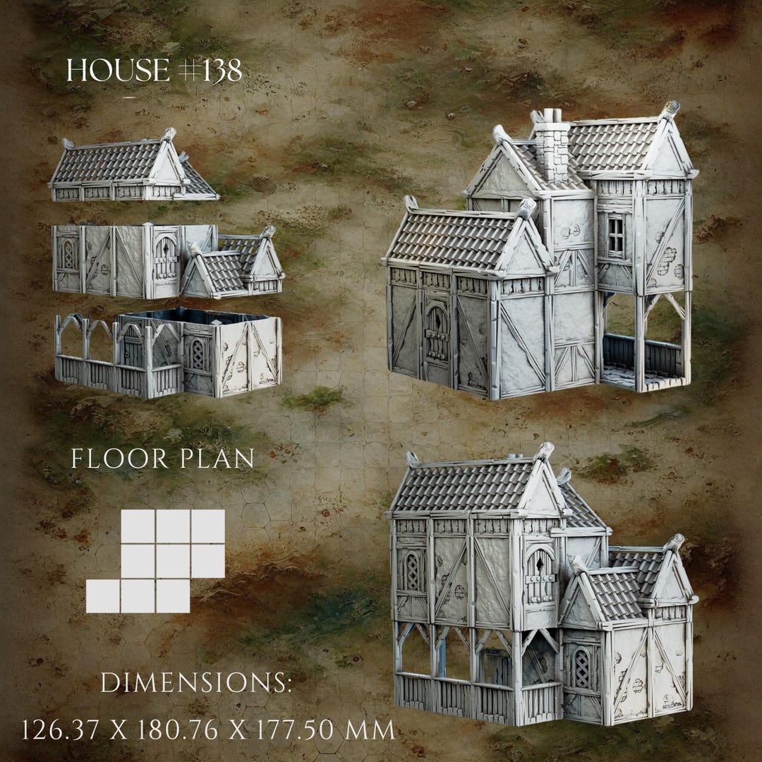 Townscape House Table Top Terrain 32mm Scale | Dnd - Role Playing Game ...