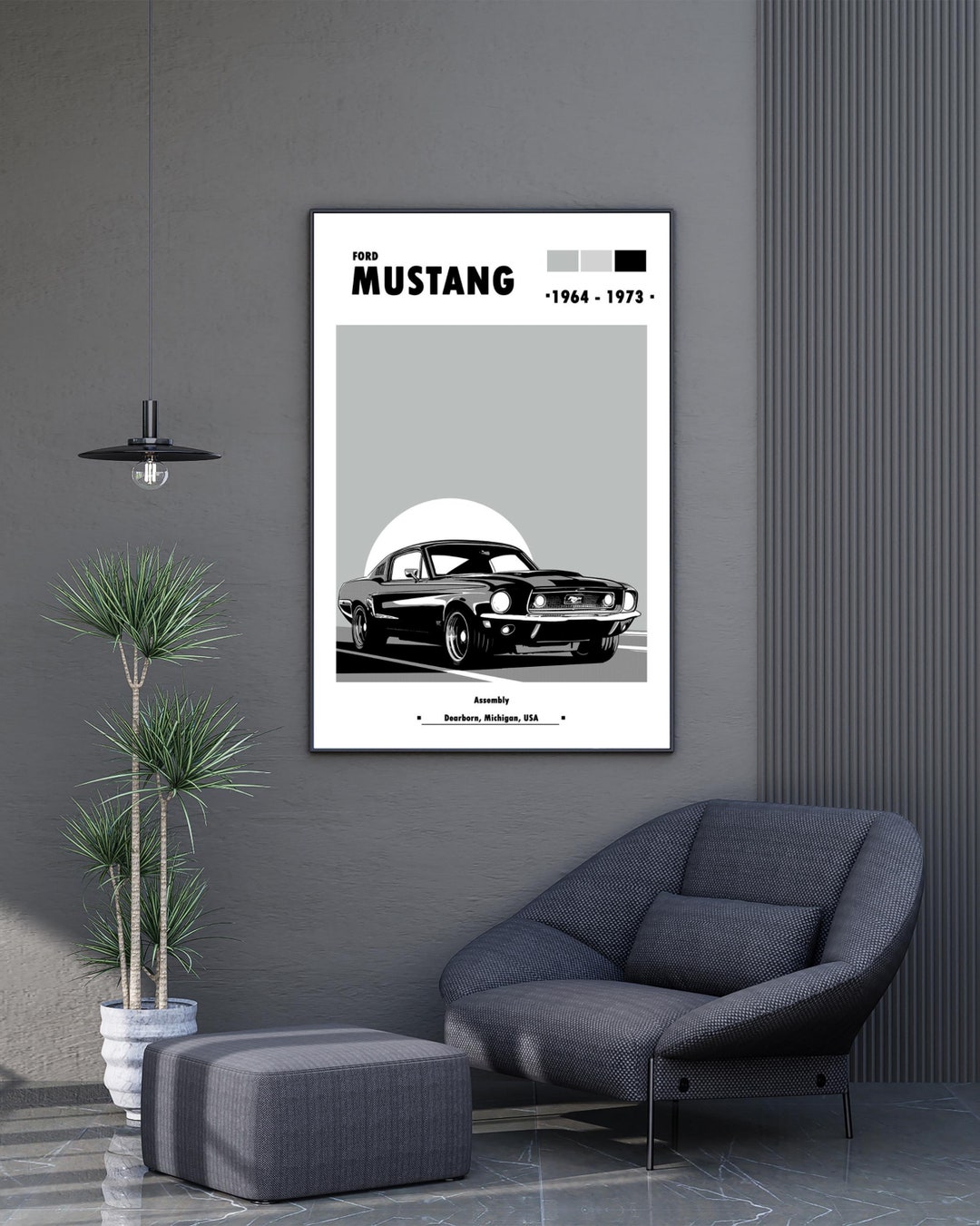 Vintage Ford Mustang Poster, Vintage Ford Mustang Print, Ford Mustang ...