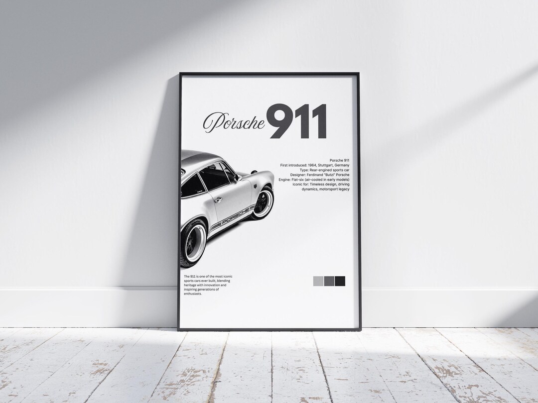 Porsche 911 Poster | Classic Porsche Wall Art | 911 Sports Car Print ...
