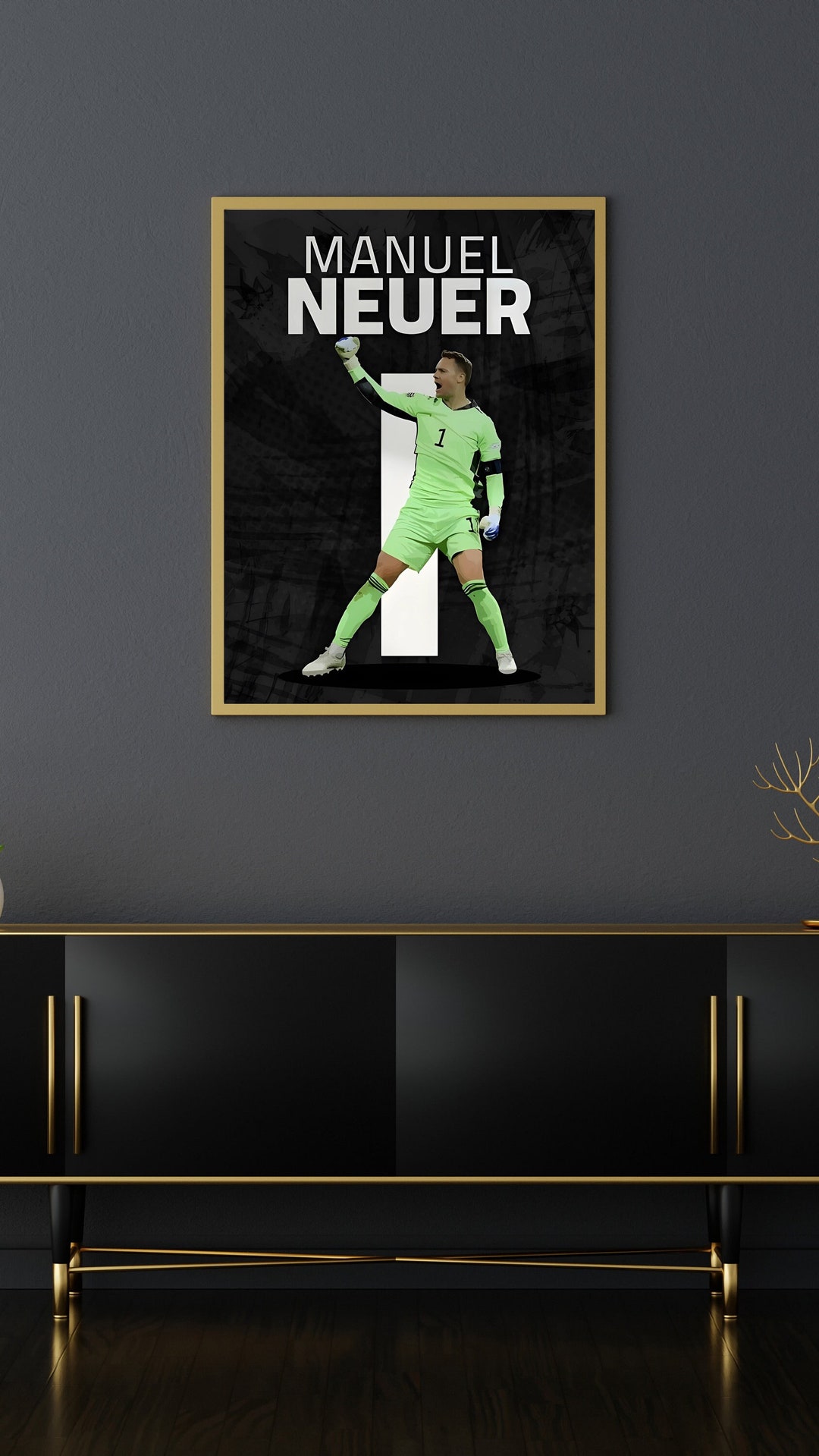 Manuel Neuer Poster, Bayern Munich Football Print, Football Poster ...