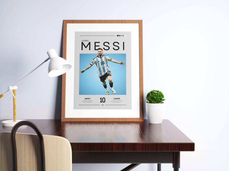 Lionel Messi Argentina Poster – Minimal Football Legend Wall Art ...