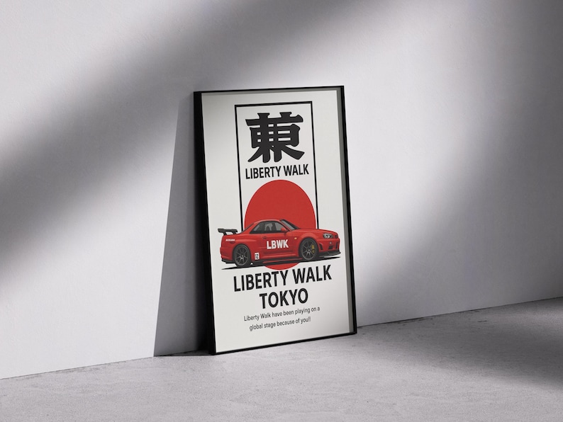 Liberty Walk Tokyo Poster, JDM Red Car, Japanese Street Racing Art - Etsy
