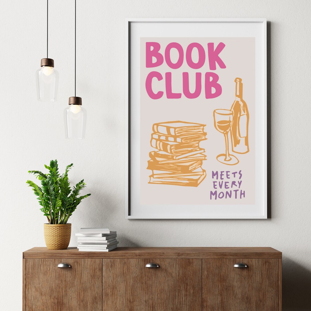 Book Club Poster Print Cute Book Club Decor Trendy Reading Poster Book ...