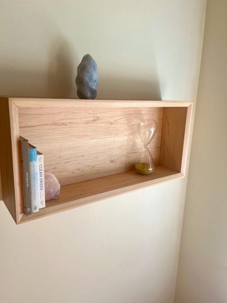 Solid Maple Floating Wall Shelf - Etsy