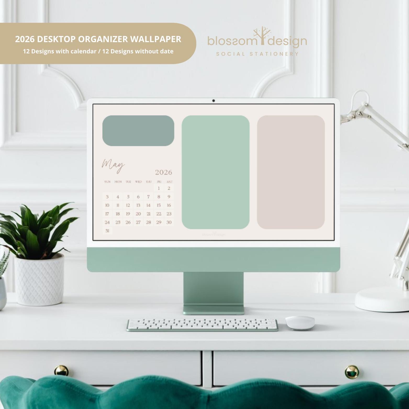 2026 Desktop Organizer Wallpaper for Business, Weekly Schedule Planner ...