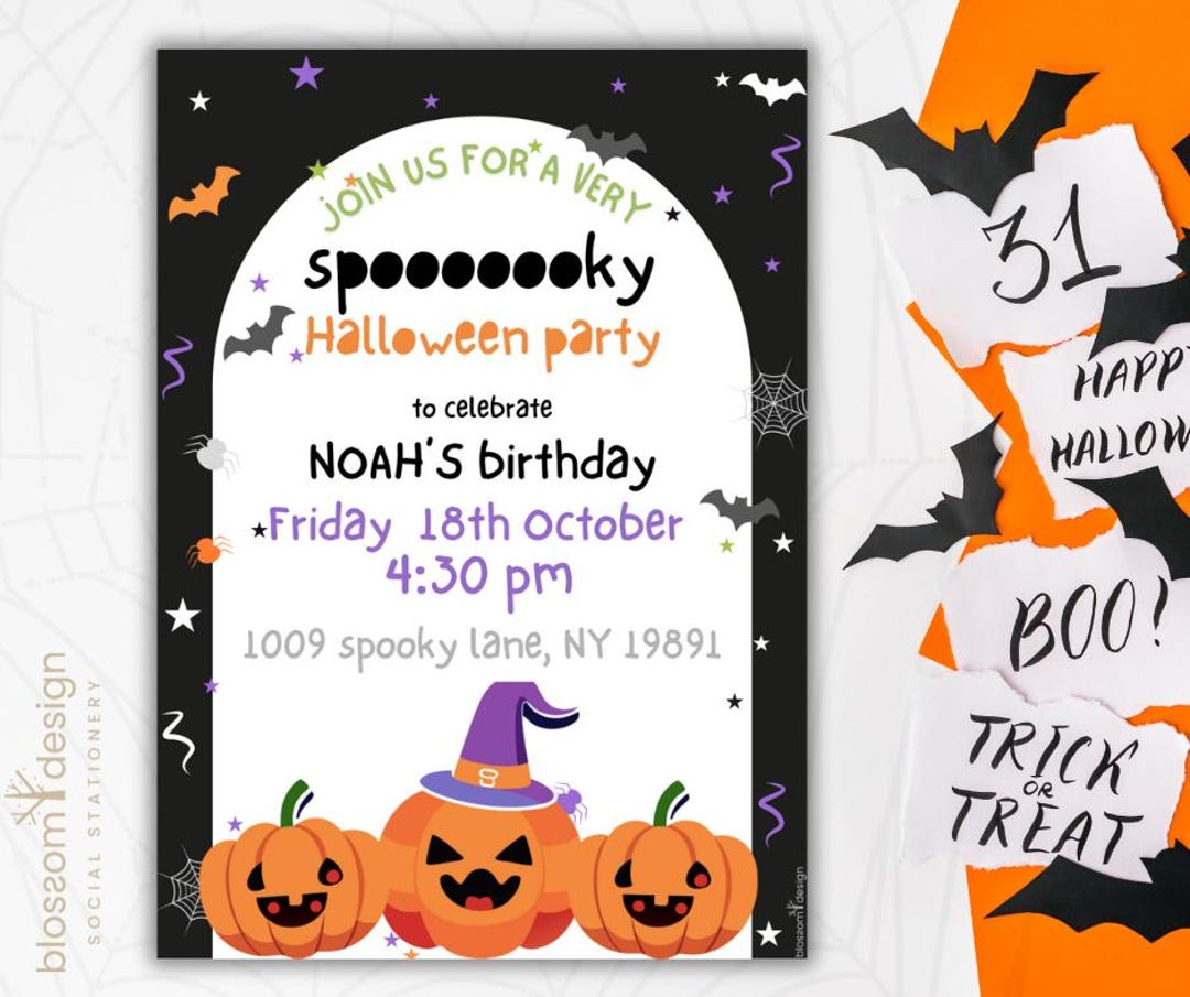 Spooktacular Halloween Party Invitation, Spooky Pumpkin Invite, Spooky ...