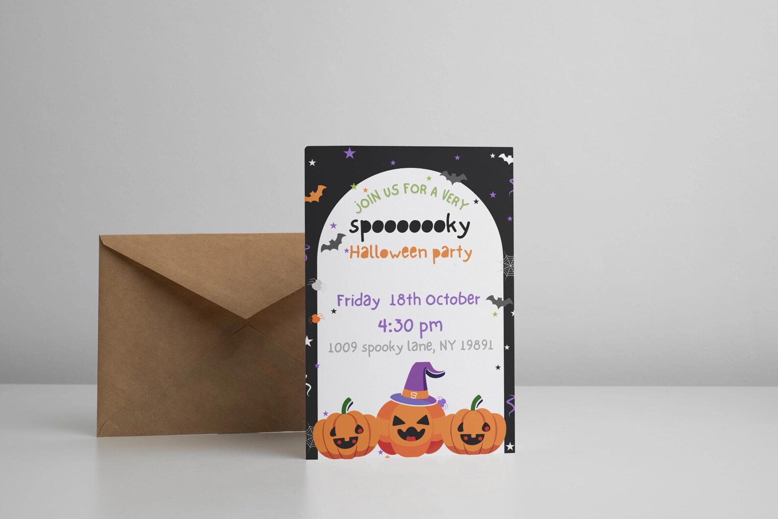 Spooktacular Halloween Party Invitation • Editable Spooky Pumpkin ...