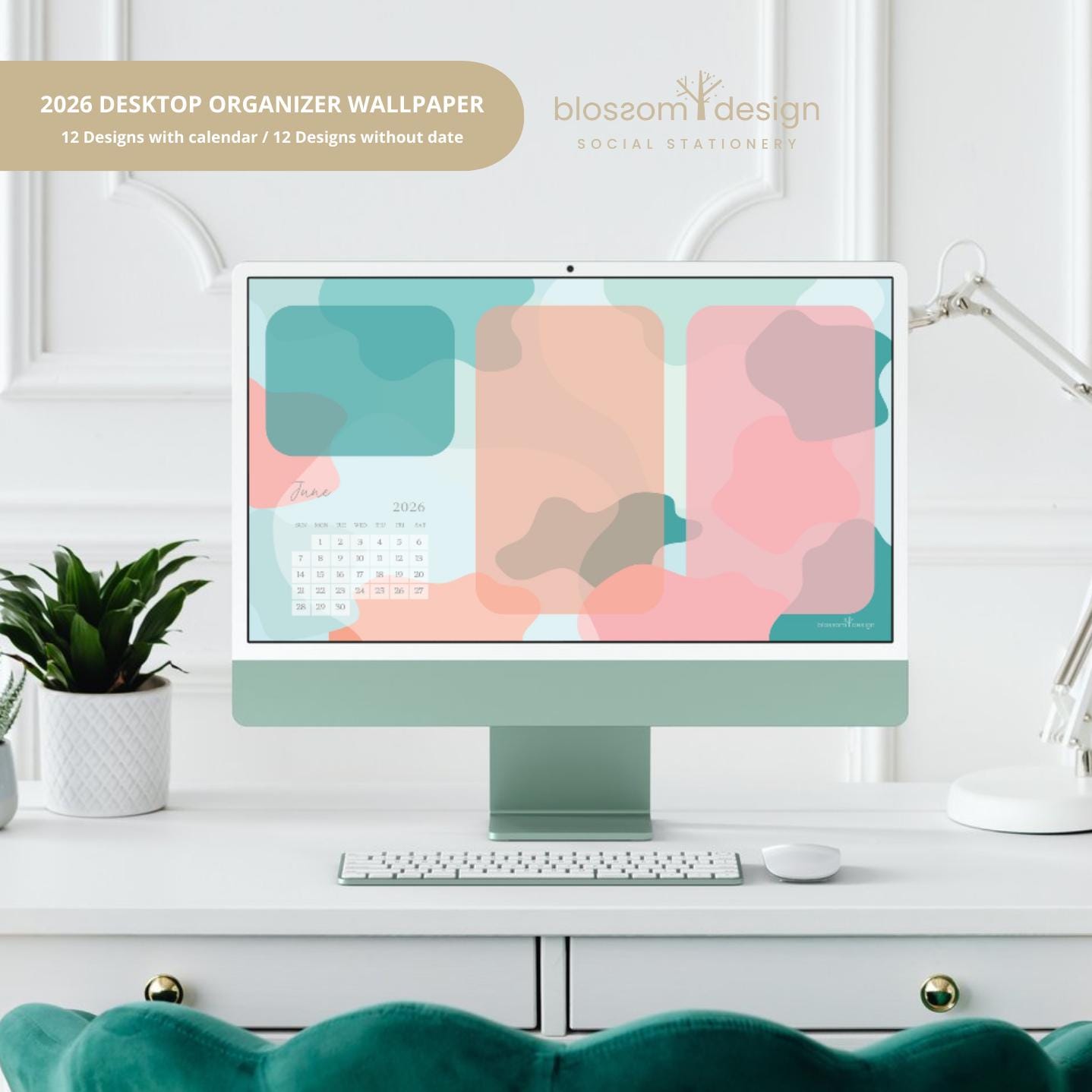 2026 Desktop Organizer Wallpaper for Business, Weekly Schedule Planner ...