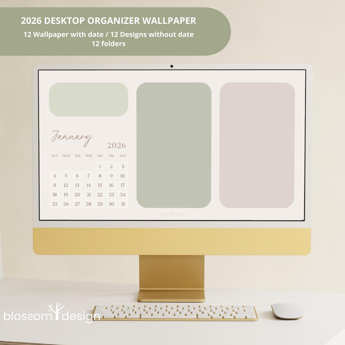 2026 Desktop Organizer Wallpaper for Business, Weekly Schedule Planner ...