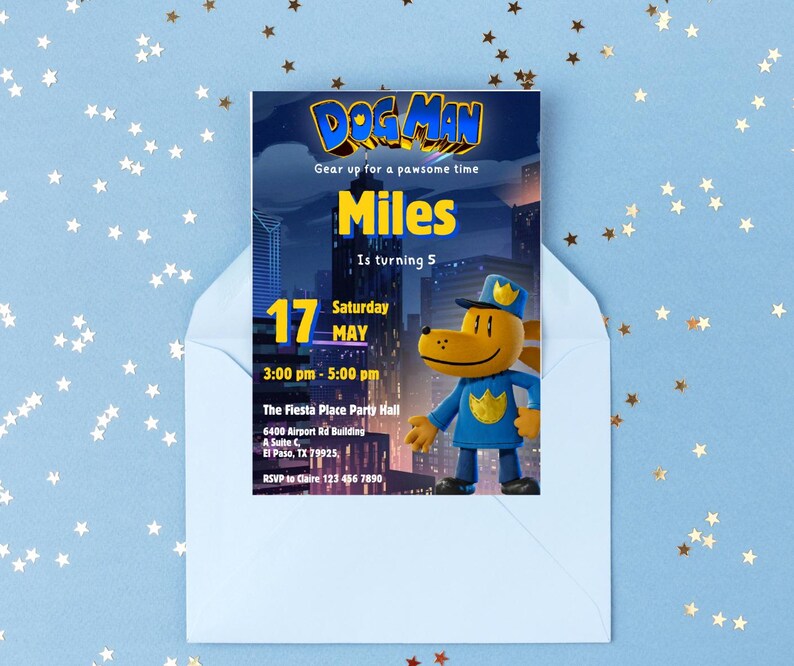 DOG MAN Birthday Invitation Dog Man Movie Invitation Editable Dog Man ...