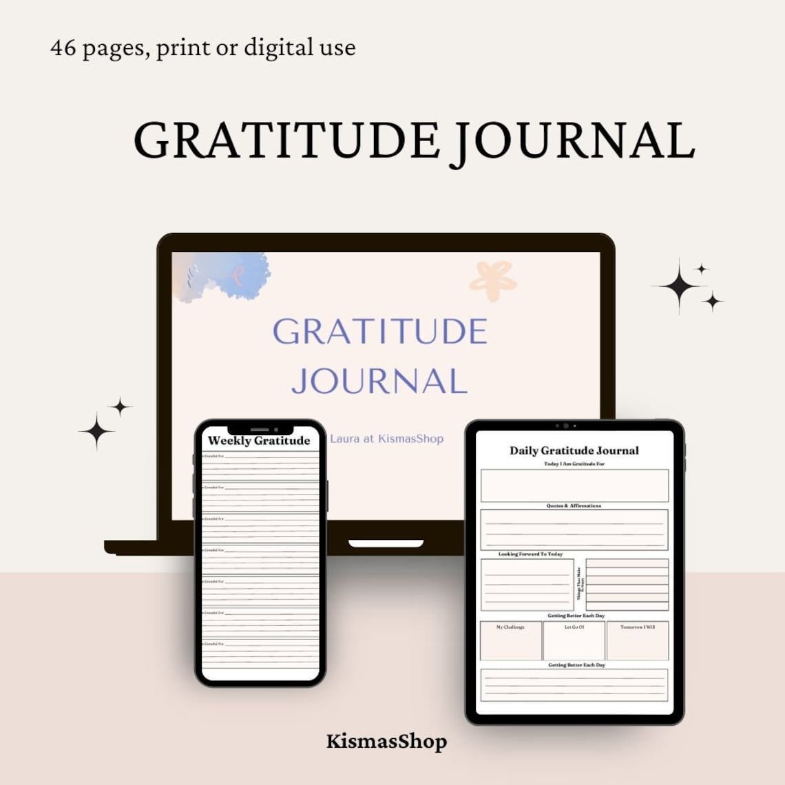 Gratitude Journal Printable Template, Gratitude Notebook, Gratitude ...