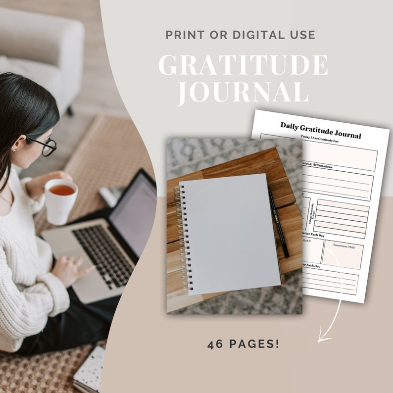 Gratitude Journal Printable Template, Gratitude Notebook, Gratitude ...