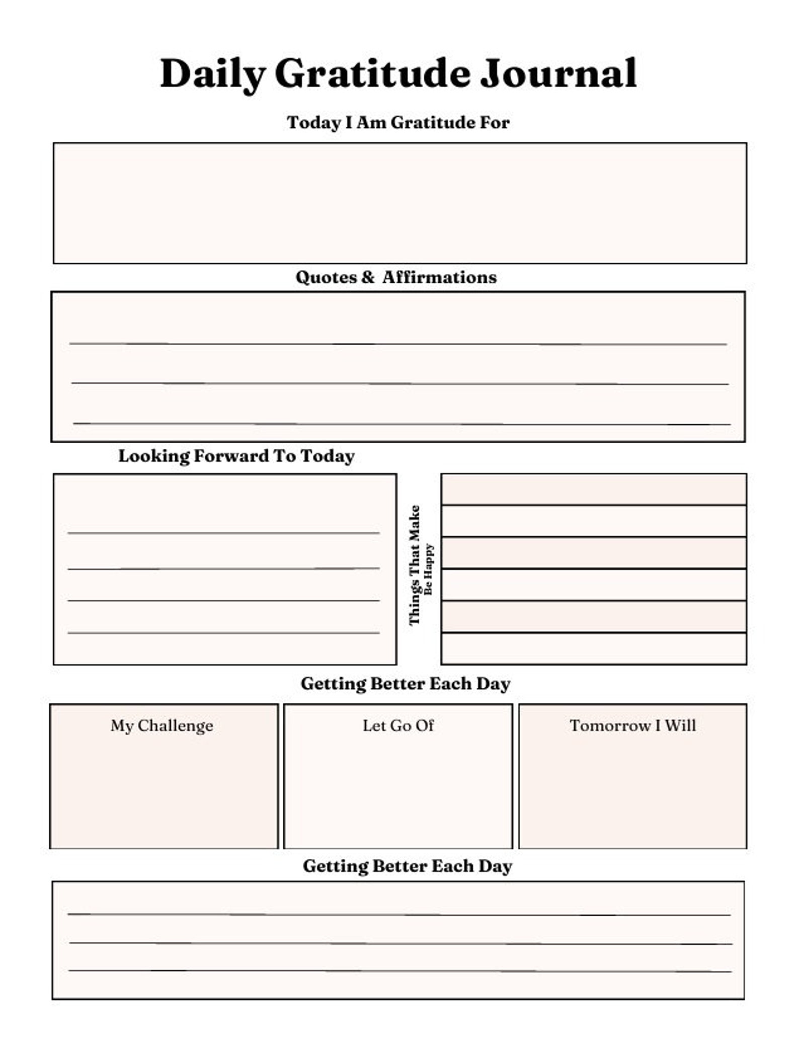 Gratitude Journal Printable Template, Gratitude Notebook, Gratitude ...