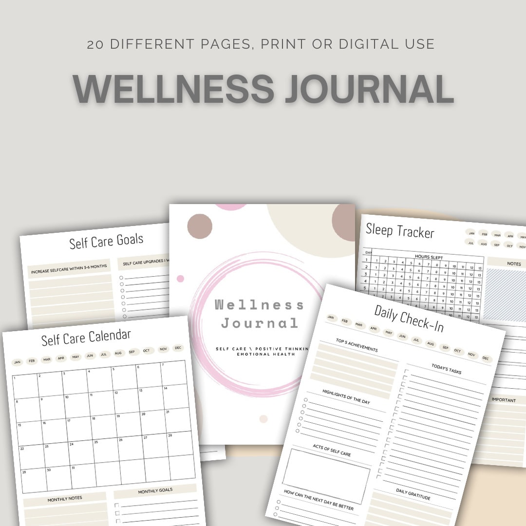 Wellness Journal, Printable and Pdf, Self Care Journal, Self Love ...