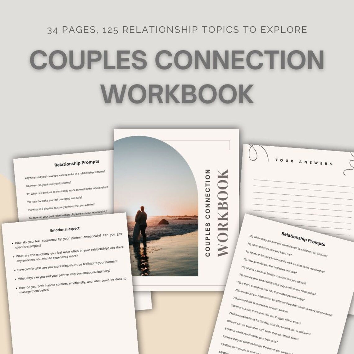 Couples Connection Workbook, Couples Journal, Relationship Prompts ...
