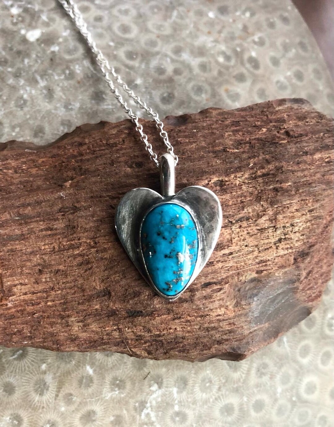 Blue Bird Turquoise and Sterling Silver Handmade Pendant - Etsy