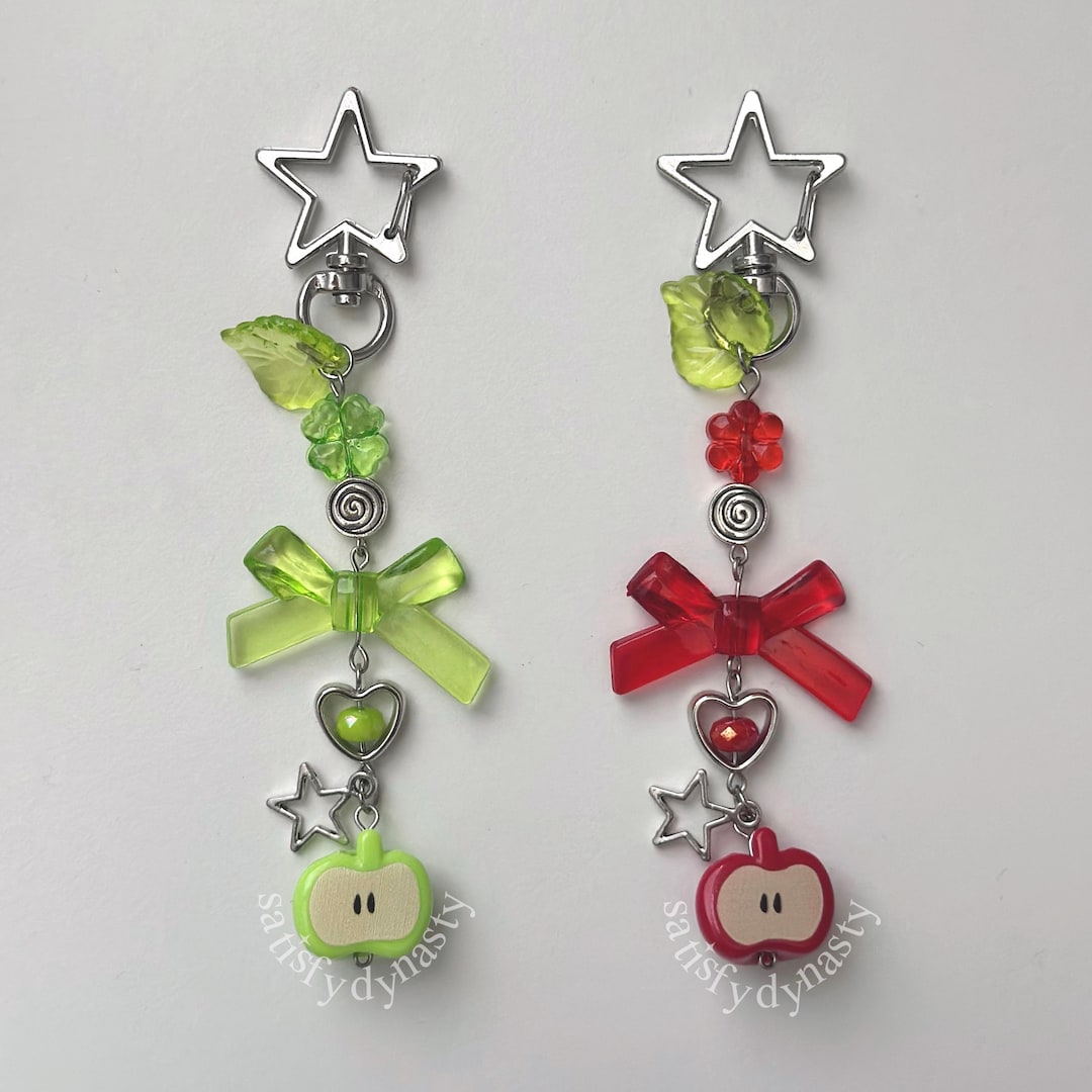 Matching Y2K Apple Keychain: Heisei Retro Cottagecore Juminocore Red ...