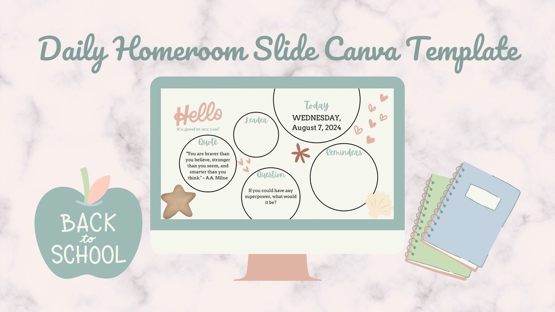 Daily Homeroom Morning Slide Template for Canva - Etsy