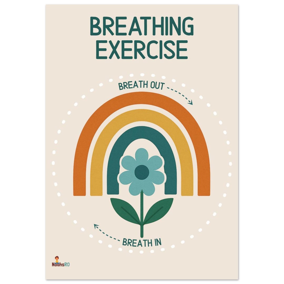 Rainbow Breathing Exercise Poster – Kids Mindfulness Wall Art ...