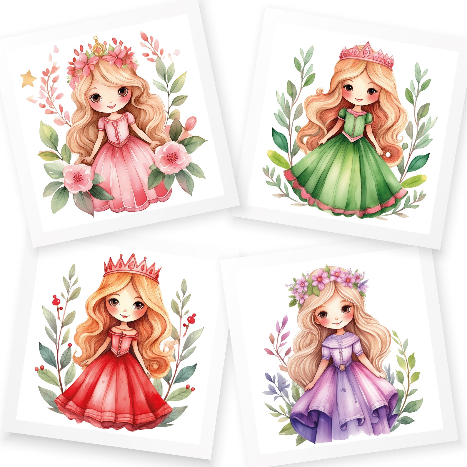 Cute Princess Digital Downloads - 12 High Quality Jpgs - Adorable ...