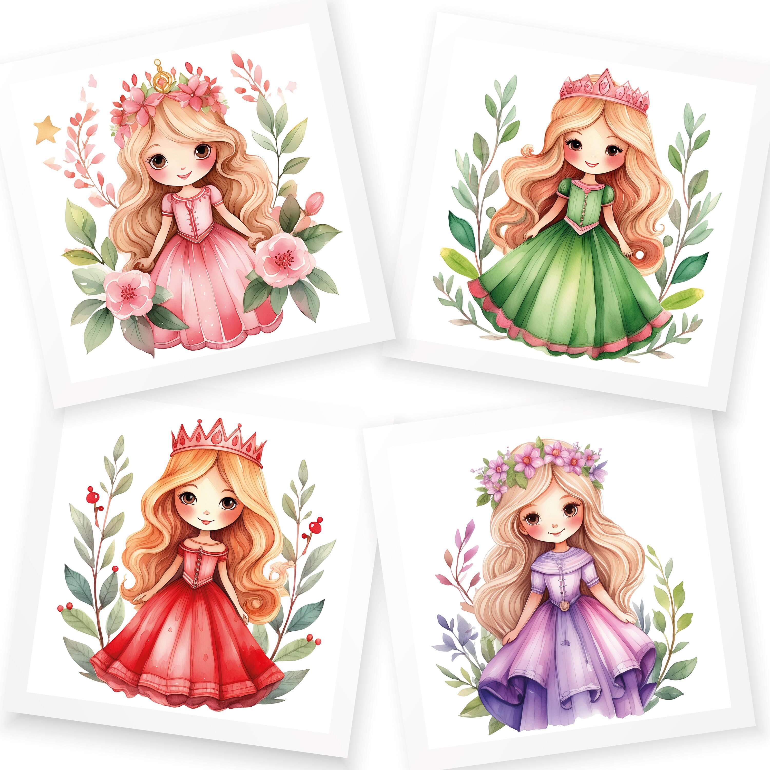 Cute Princess Digital Downloads - 12 High Quality Jpgs - Adorable ...