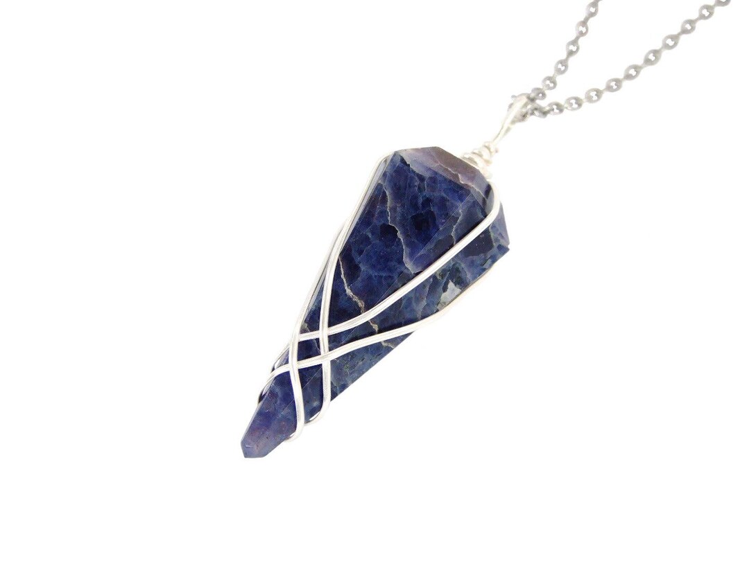 Iolite Pendulum Necklace Gemstone Dowsing | Divination Necklace ...