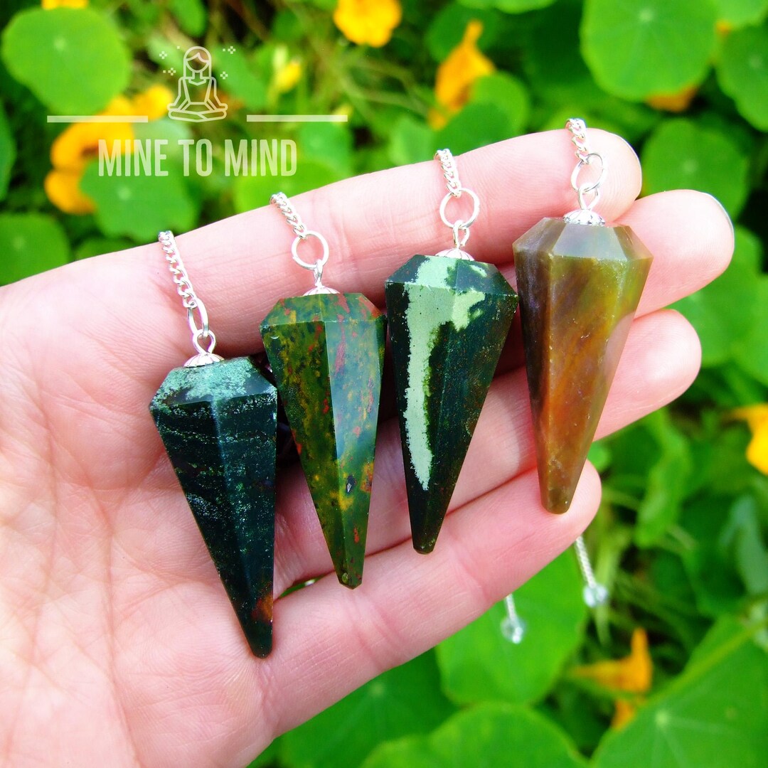 Bloodstone Gemstone Pendulum for Dowsing Divination Wicca - Etsy