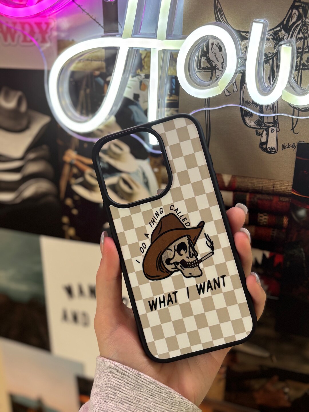 Western Skull Cowboy, I Do A Thing Called What I Want, Checkered, Skull ...