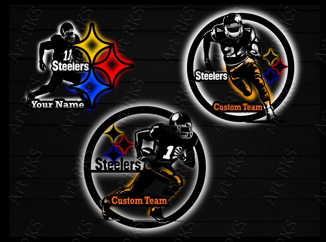 Steelers Sign, Custom Sports LED Lighting Sign, Football Team Sign ...