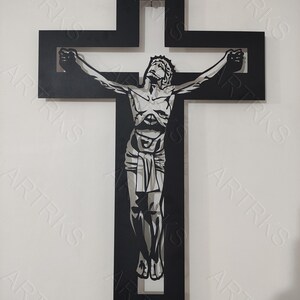 Christ Jesus Cross Metal Wall Art Led Light Jesus Christian Cross Sign ...