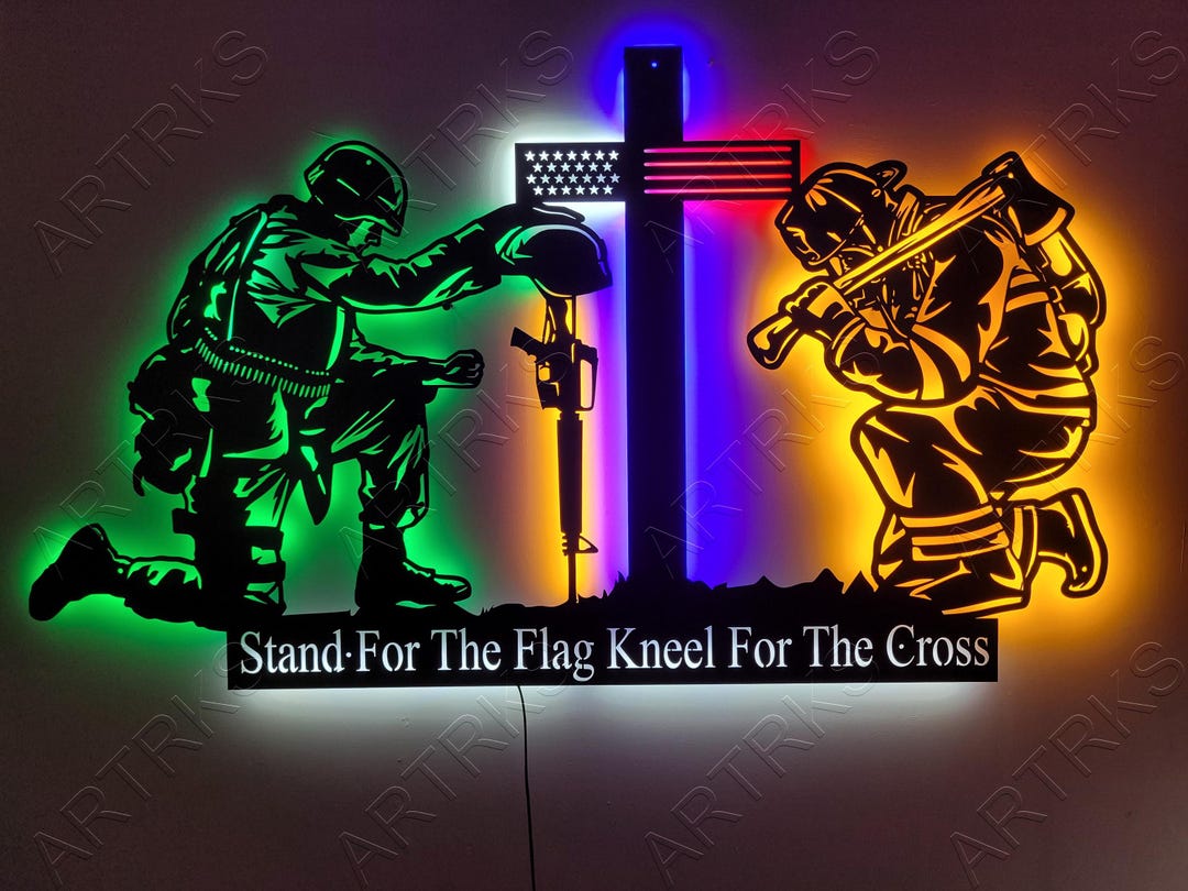 Sign of the Cross LED Sign, Bright Illuminated Flag Emblem, Ideal Decor ...