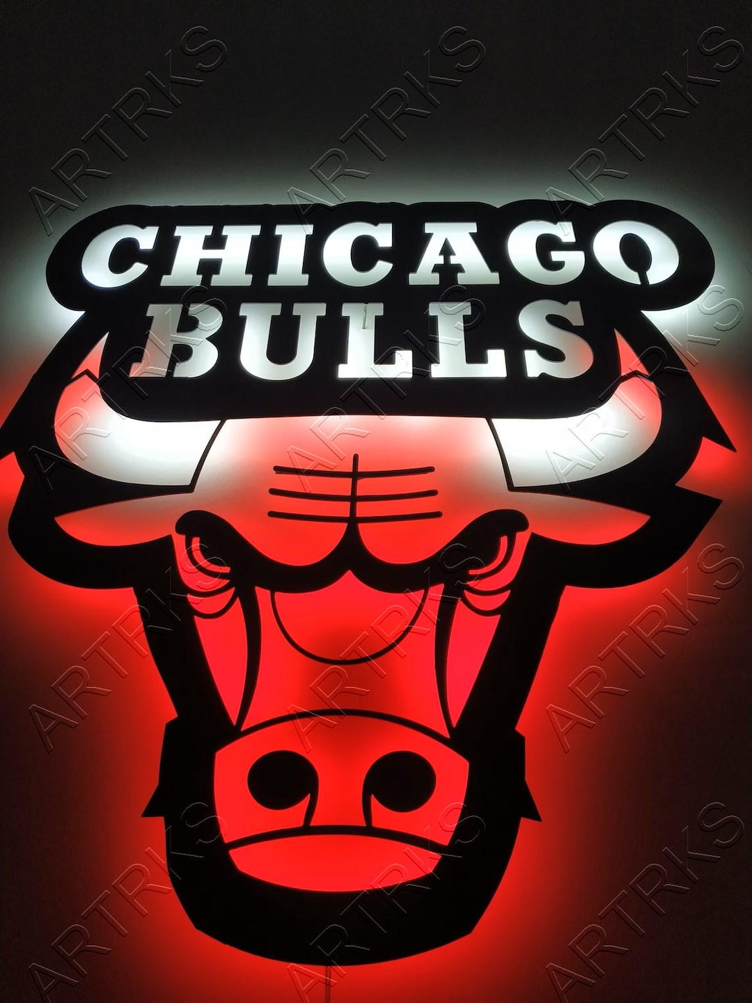 Chicago Bulls, Custom Sports LED Lighting Sign, Basketball Team Sign ...