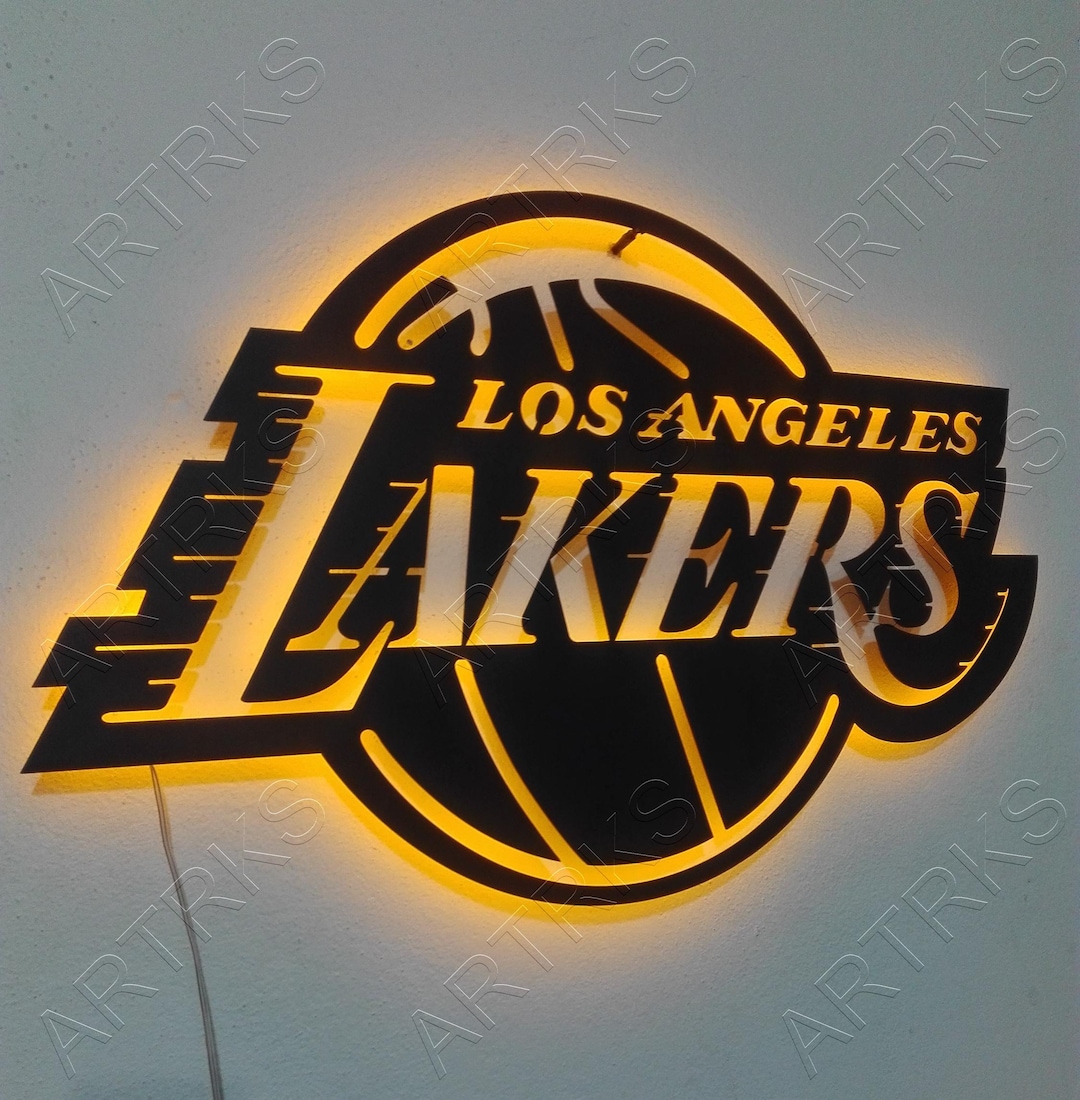 Los Angeles Lakers LED Sign, Bright Illuminated Team Emblem, Ideal ...