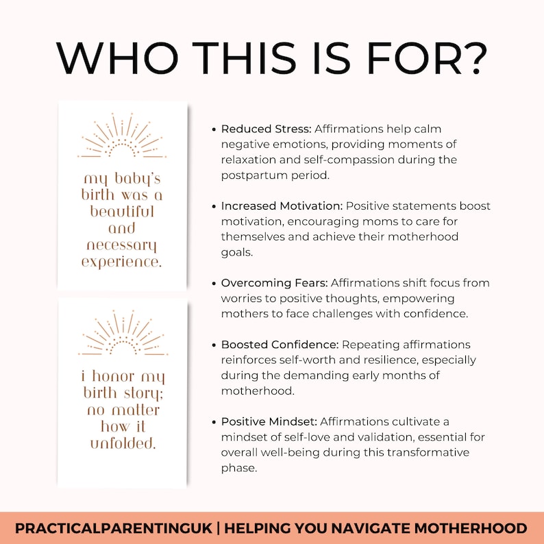 Positive C-section Caesarean Section Birth Affirmation Cards ...