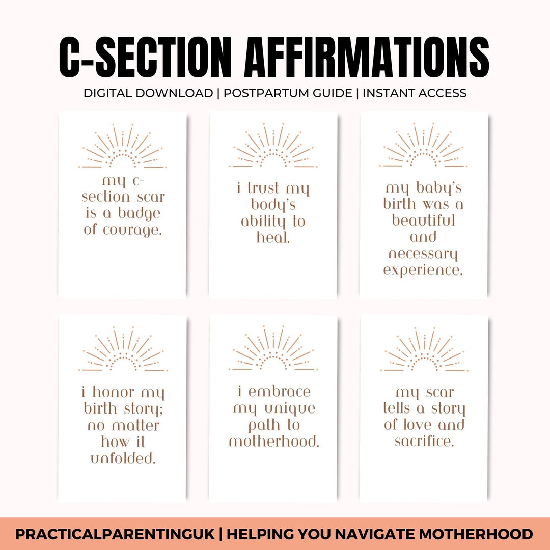 Positive C-section Caesarean Section Birth Affirmation Cards ...