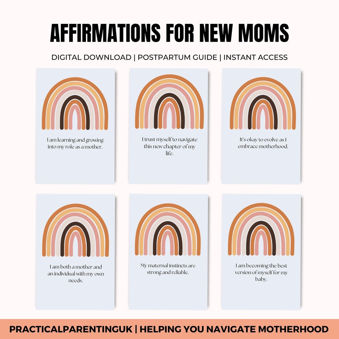 Postpartum Affirmation Cards: New Mom Self-care (printable) - Etsy