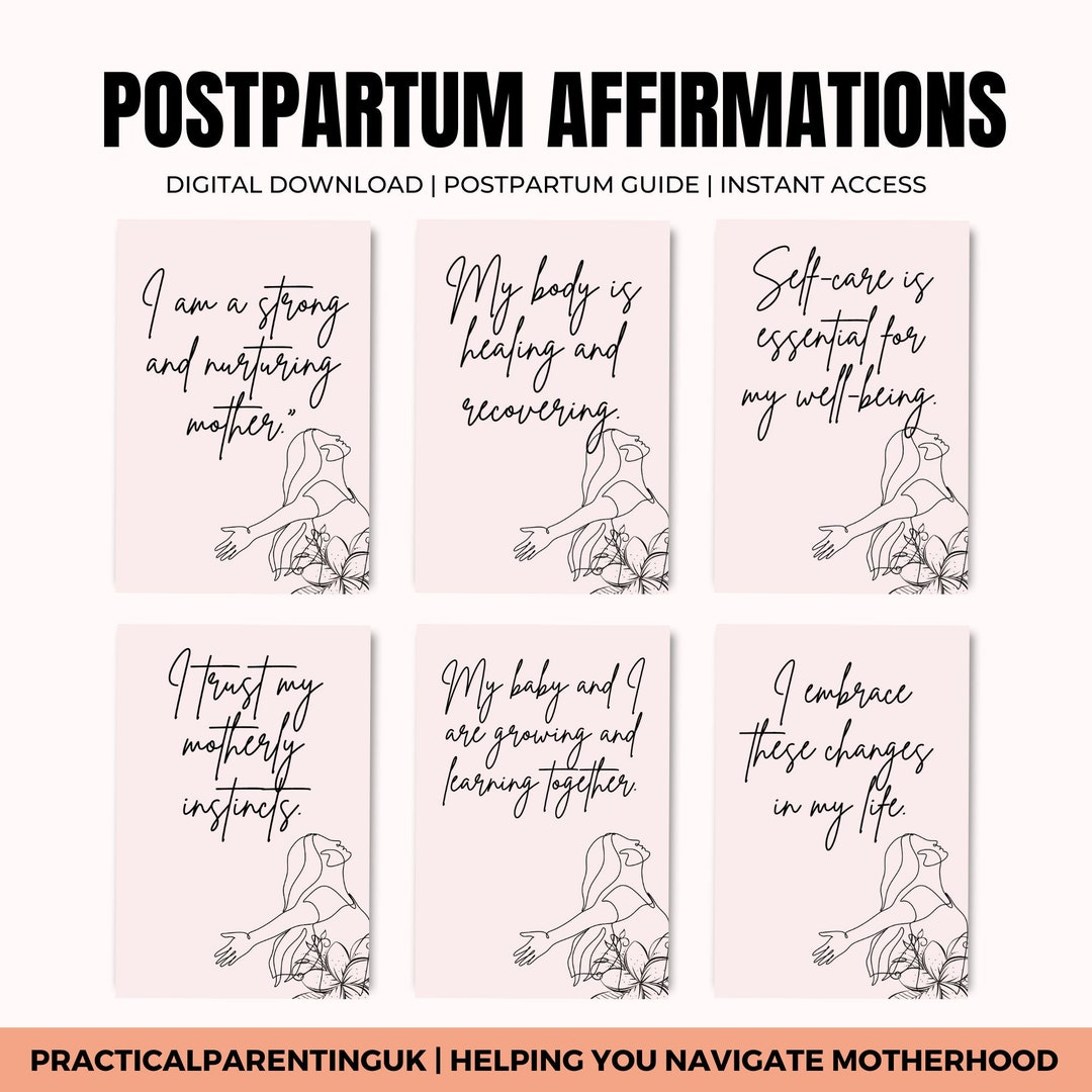 Postpartum Affirmation Cards: New Mother Support (digital Download) - Etsy