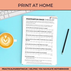 Postpartum Rage Checklist, PPR Checklist, Postpartum Recovery Checklist ...