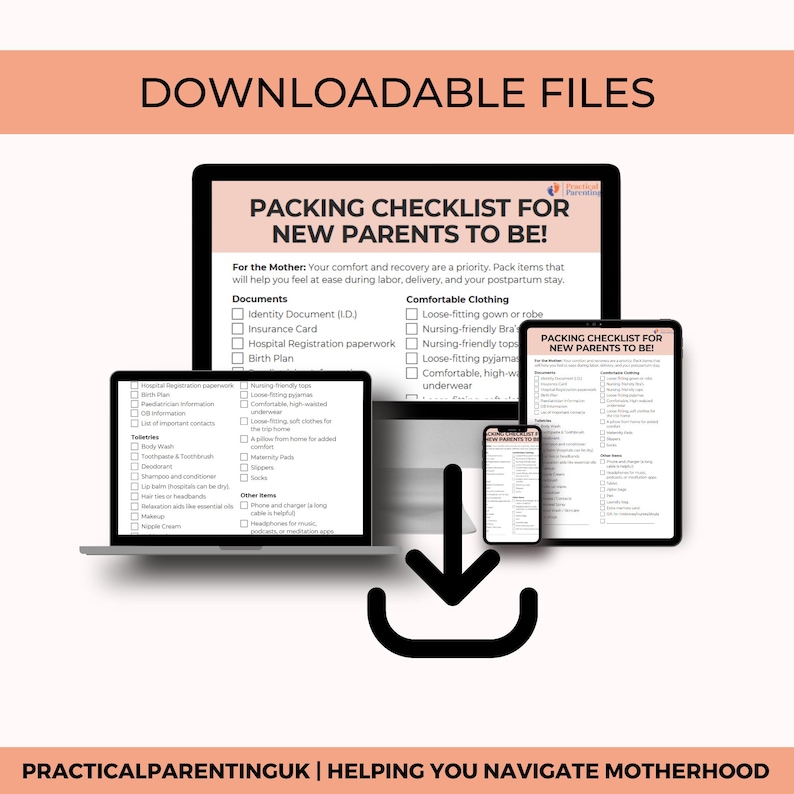 Hospital Bag Checklist Printable – Minimalist Birth Packing List for ...