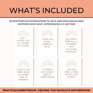 Positive C-section Caesarean Section Birth Affirmation Cards ...