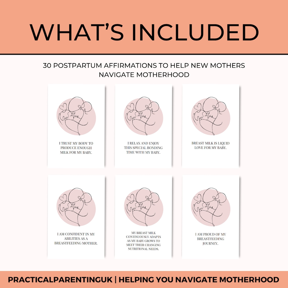 Printable Breastfeeding Affirmation Cards: New Mom Support (digital ...