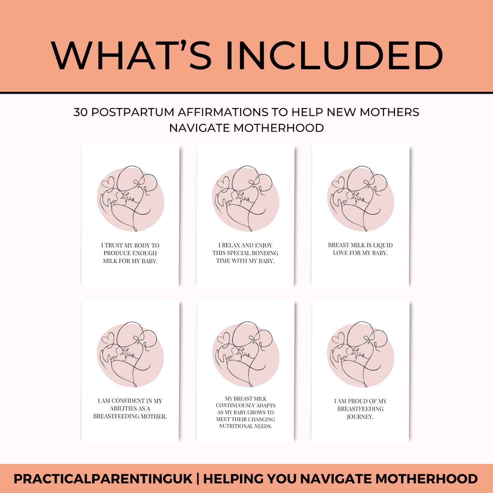 Printable Breastfeeding Affirmation Cards: New Mom Support (digital ...