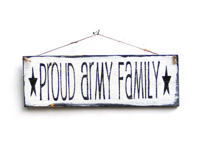 Army Family Wooden Sign Plaque Hand Lettered Rustic Home Decor - Etsy