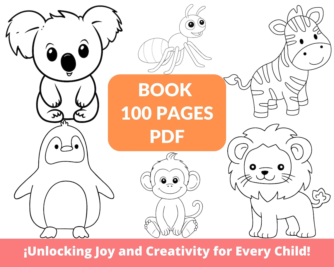 100+ Pages of Fun! the Ultimate Animal Coloring Ebook for Kids – Spark ...