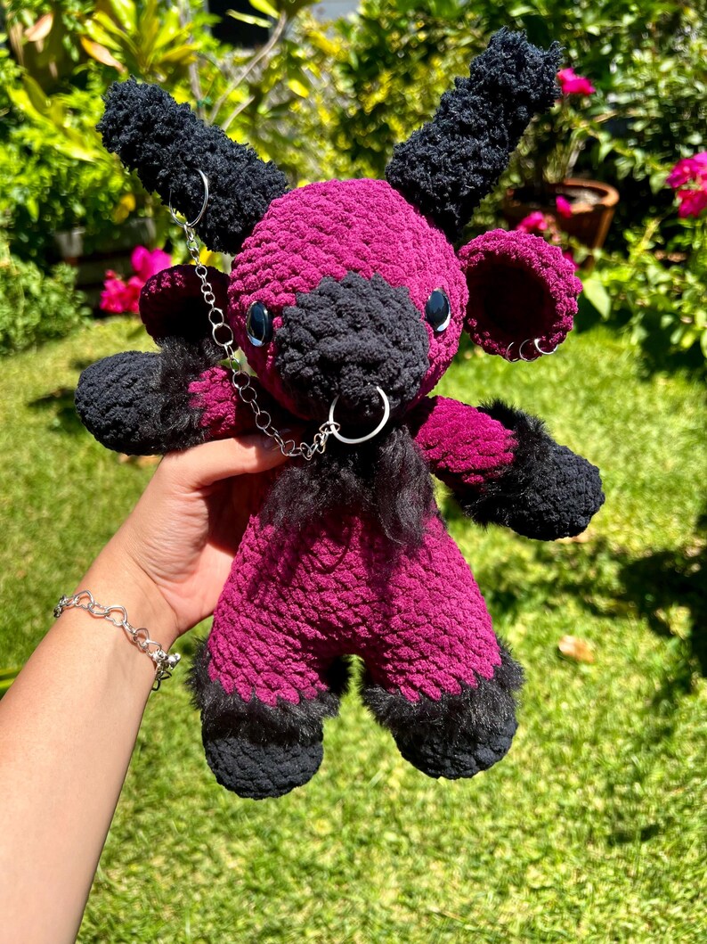 Goth Goat Plush, Punk Goat Plush Crochet - Etsy