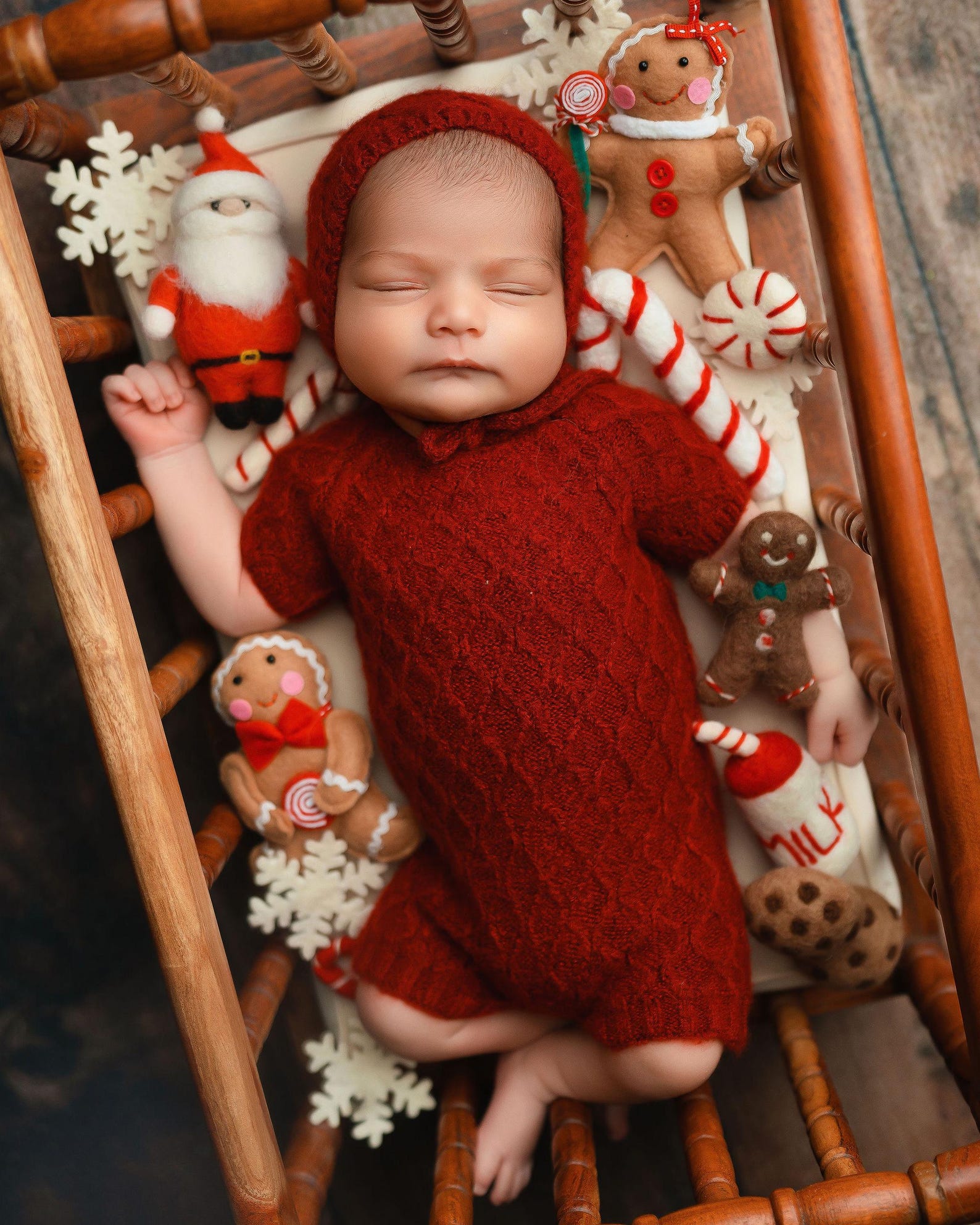 Crimson Newborn Photo Shoot Set - Soft Knit Wrap, Matching Bonnet ...